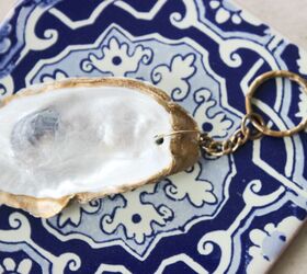 DIY Gold Painted Oyster Shell Keychain | Upstyle