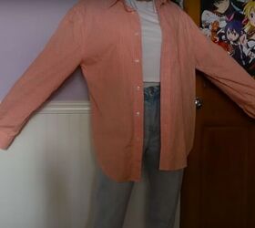 Men’s Shirt Refashion to Cute Cropped Jacket and Mini Skirt | Upstyle