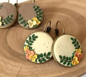 Simple Polymer Clay Applique & Embroidery Tutorial For Dainty Earrings ...