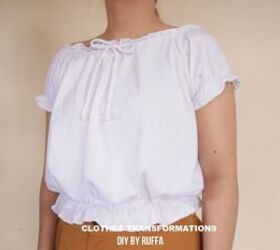 How to Easily Make a Cute DIY Peasant Top From a T-Shirt | Upstyle