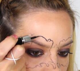 How to Do Intricate Masquerade Mask Makeup With Liquid Eyeliner | Upstyle