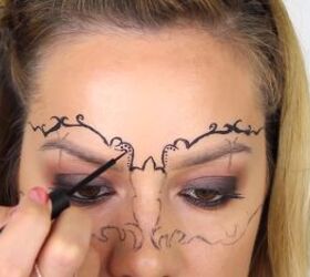 How to Do Intricate Masquerade Mask Makeup With Liquid Eyeliner | Upstyle