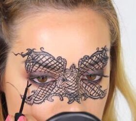 How to Do Intricate Masquerade Mask Makeup With Liquid Eyeliner | Upstyle