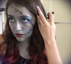 How to Do The Nightmare Before Christmas Sally Costume Makeup | Upstyle