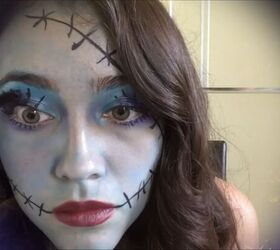 How to Do The Nightmare Before Christmas Sally Costume Makeup | Upstyle