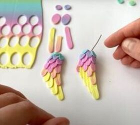How to Make Polymer Clay Wing Earrings in Angelic Rainbow Colors | Upstyle