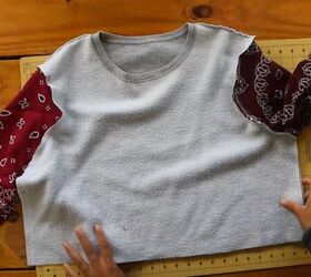 2 Easy DIY Sweatshirt Refashions: Making Bandana & Flannel Sleeves ...