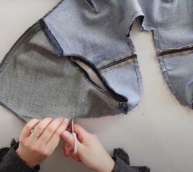 How to Make a Pretty DIY Denim Top Out of Old Jeans & a Dress Pattern ...