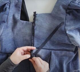 How to Make a Pretty DIY Denim Top Out of Old Jeans & a Dress Pattern ...