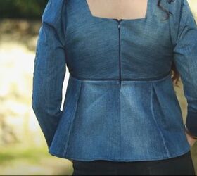 How to Make a Pretty DIY Denim Top Out of Old Jeans & a Dress Pattern ...