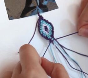 How to Make an Evil Eye Bracelet Using Easy Macrame Techiques | Upstyle
