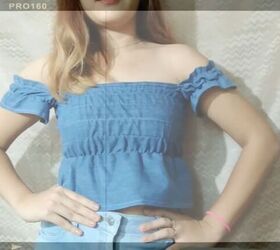 How to Make a Cute DIY Denim Top Out of Old Jeans | Upstyle