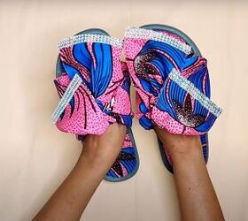 How to Make Cute DIY Slide Sandals With African Ankara Fabric Bows ...