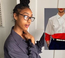 How to Make a Color-Block Shirt Using Your Grandad's Old Clothes | Upstyle