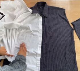 How to Make a Color-Block Shirt Using Your Grandad's Old Clothes | Upstyle
