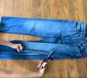 2 DIY Jean Redesigns: Bling Rhinestone Trim & Cute Painted Daisies ...