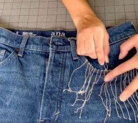 2 DIY Jean Redesigns: Bling Rhinestone Trim & Cute Painted Daisies ...