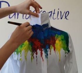 How to Make a Colorful, Rainbow-Inspired DIY Dripping Paint Shirt | Upstyle