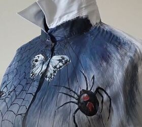 How to Paint a Spooky Spiderweb Shirt for Halloween | Upstyle