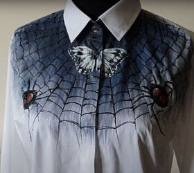 How to Paint a Spooky Spiderweb Shirt for Halloween | Upstyle