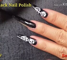 Skeleton Nail Design Tutorial for Halloween | Upstyle