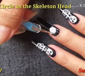 Skeleton Nail Design Tutorial for Halloween | Upstyle