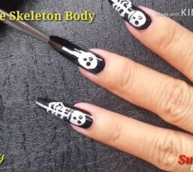 Skeleton Nail Design Tutorial for Halloween | Upstyle