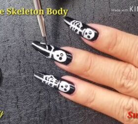Skeleton Nail Design Tutorial for Halloween | Upstyle
