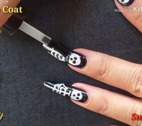 Skeleton Nail Design Tutorial for Halloween | Upstyle