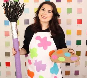 DIY Pool Noodle Artist Halloween Costume | Upstyle