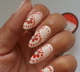 Nail Art Tutorial: Cute and Easy Red Flower Nails | Upstyle