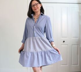 Make a Ruffle Shirt Dress With Upcycled Mens Shirts | Upstyle