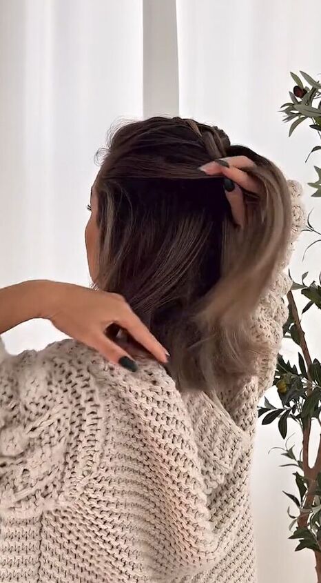 Half Up Braided Bun For Short Hair ๐ค Upstyle