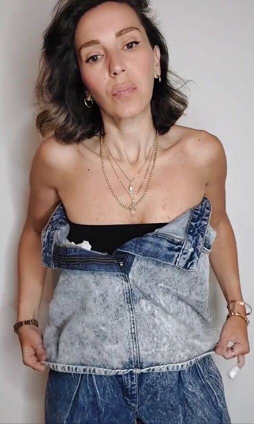Use A Blue Jean Skirt For This Iconic 90s Denim On Denim Look Upstyle