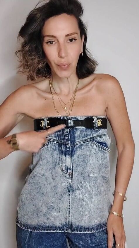 Use A Blue Jean Skirt For This Iconic 90s Denim On Denim Look Upstyle