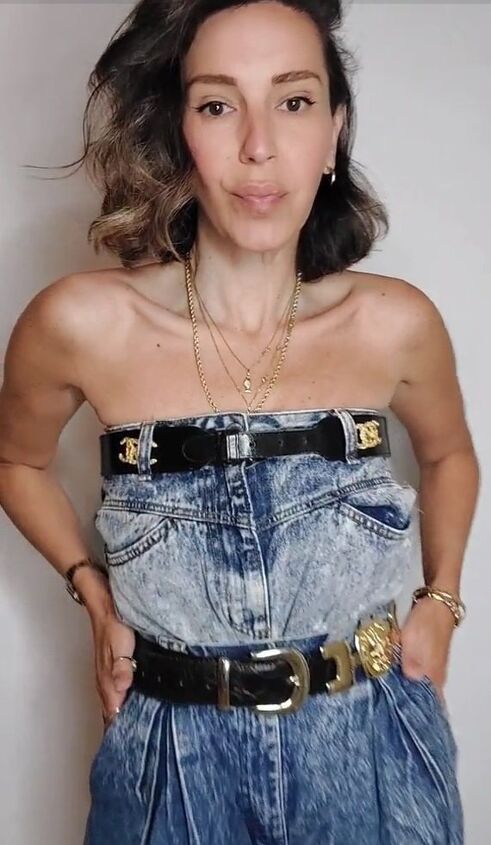 Use A Blue Jean Skirt For This Iconic 90s Denim On Denim Look Upstyle
