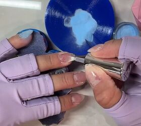 How to Create Cute Blue Dip Powder Nails At Home | Upstyle